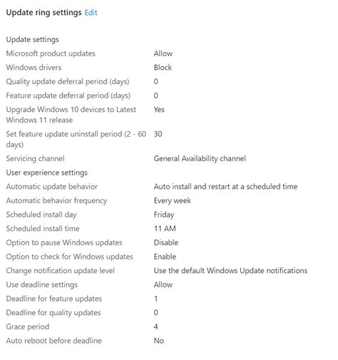 Intune Windows Update Rings Microsoft Qanda