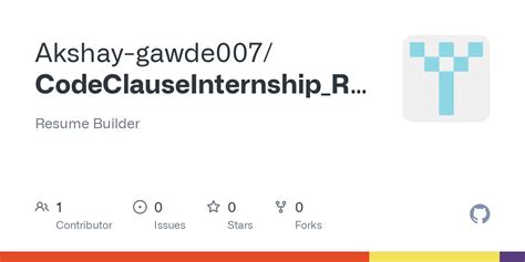 github akshay gawde007 codeclauseinternship resumebuilder resume builder