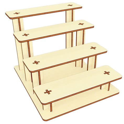 Minimalistic Four Tiered Display Stand For Small Goods Glowforge Shop