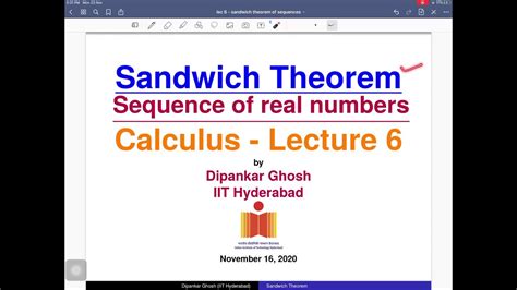 Calculus Lecture 6 Sandwich Theorem Youtube