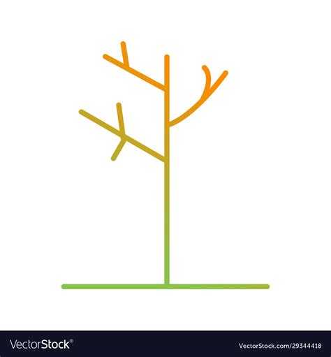 Unique Autumn Tree Line Icon Royalty Free Vector Image
