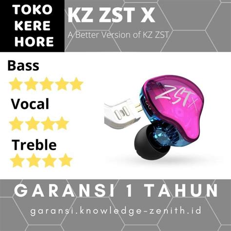 Jual Earphone | Knowledge Zenith Kz Zst X Dual Driver Earphone With Mic ...