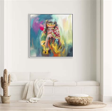Kailash Woman Painting Ethnic Wall Art Young Tribal Girl Portrait