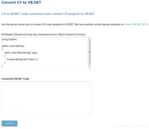 与c在线相互转换工具vb转c在线工具 Csdn博客