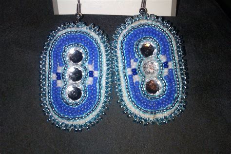 Blue Beaded Earrings Made By Me Blue Beaded Earrings Beaded Earrings