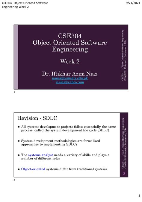 Cse304 Oose Week 2 Lecture Notes 2 Engineering Week Cse Object