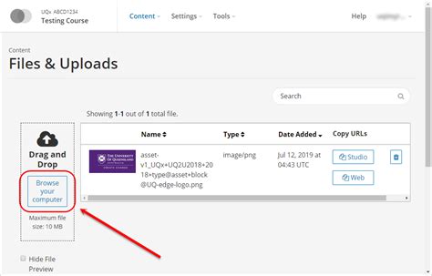 Upload And Embedlink A File In Uq Extend Elearning University Of