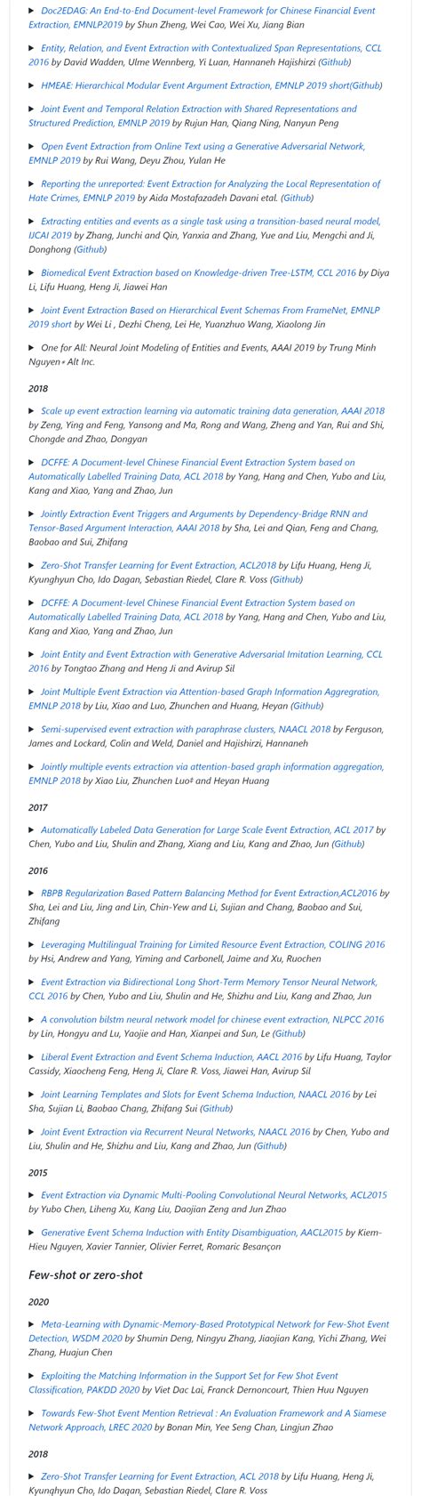 历史最全事件抽取任务分类、经典论文、模型及数据集整理分享 Csdn博客