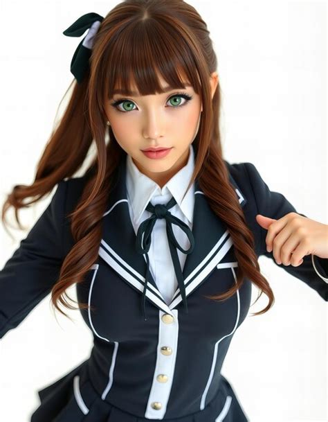 Picture Woman In Anime Schoolgirl Cosplay Suit Premium Ai Generated Image