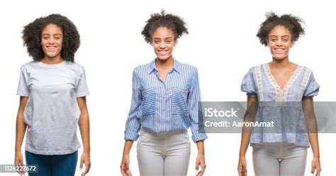 아프리카계 미국인 여자 얼굴에 행복 하 고 멋진 미소와 함께 고립 된 배경 위에 콜라주 운이 좋은 사람 구도에 대한 스톡 사진 및 기타 이미지 Istock