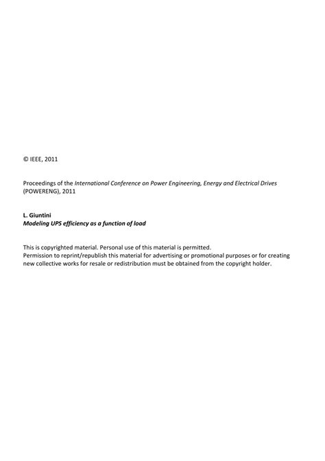 Pdf Modeling Ups Efficiency As A Function Of Load