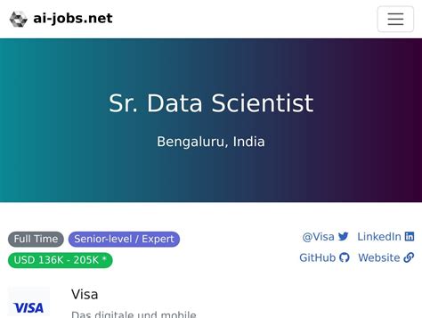 Hiring Sr Data Scientist In Bengaluru India Raimljobs