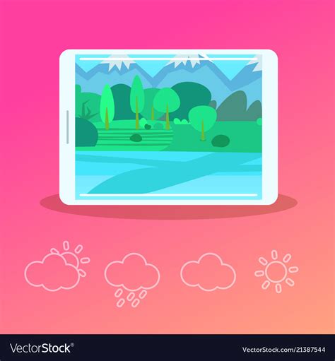 Mobile Weather Forecast Application Interface Vector Image