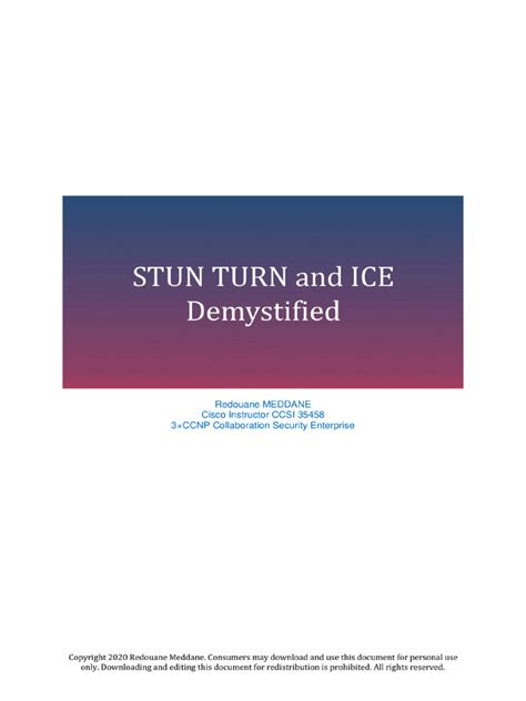 Stun Turn And Ice For Nat Traversal Pdf