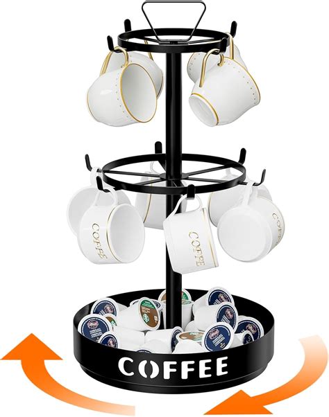 Zddloinp Coffee Mug Holder Rotatable Mug Tree Stand