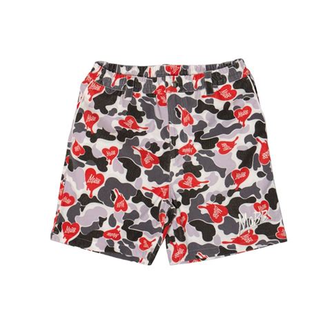 Heart Drip Camo Shorts White Walkin Store Web Shop