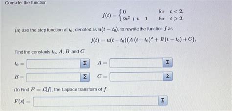 Solved Consider The Function F T T T For T