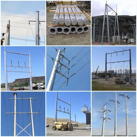 13m 65kn 3mm Steel Utility Pole For 230kv Termination Tower With