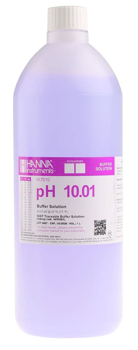 Hanna Instruments Hi 70101l Buffer Solution 1l Bottle 1001ph Rs