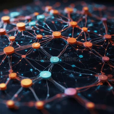 Abstract Iot Network Of Interconnected Devices And Data Streams Stock