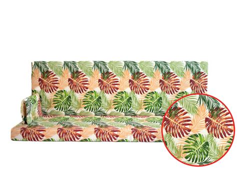 Матрас (подушки) для садовых качелей 200*60*10 см (монстера яркая) купить