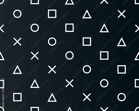 Abstract Seamless Pattern Symbols Of The Game Joystick Cross Triangle