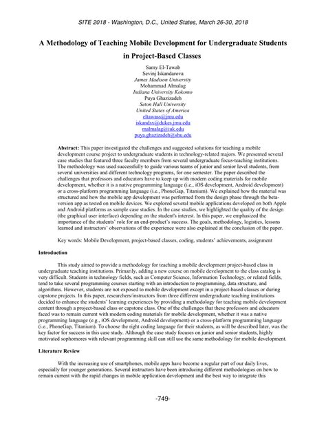 Pdf A Methodology Of Teaching Mobile Development For Undergraduate
