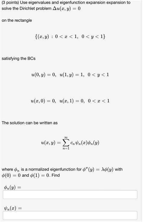 Solved 3 Points Use Eigenvalues And Eigenfunction Chegg Com