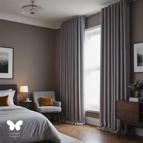 پرده آماده مخمل رنگ طوسی