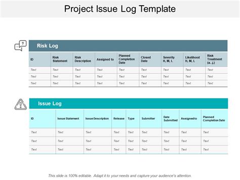 Issue Log Excel Template