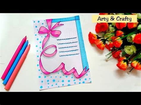 Ribbon Draw Easy Border Design On Paper Border Design For Project Front