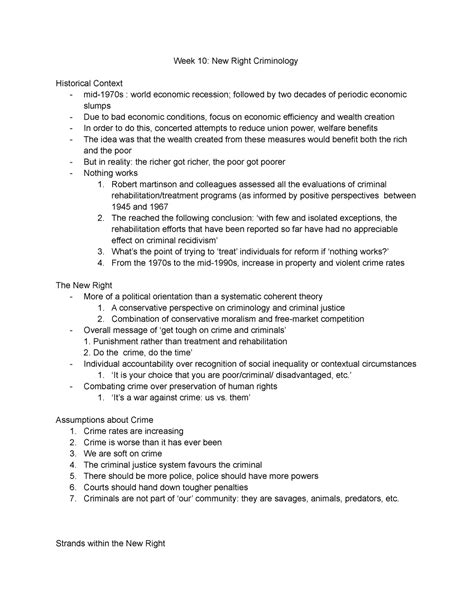 Crm 102 Week 10 Lecture Notes And Textbook Summaries Split Per Topic