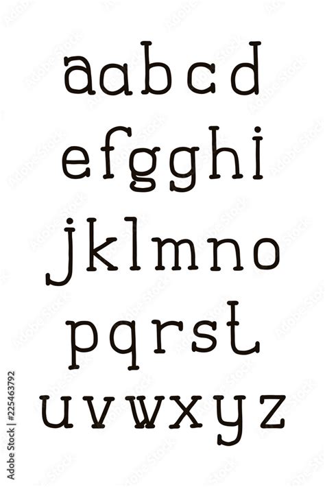 Alphabet Type Design Hand Pen Serif Font Line Style English Letters Typeface Clip Art