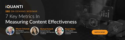7 Key Metrics In Measuring Content Effectiveness Iquanti On Demand Webinar
