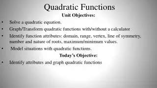 PPT QUADRATIC FUNCTIONS PowerPoint Presentation Free Download ID 4107043