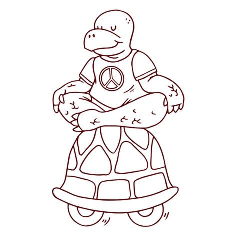 Diseño Png Y Svg De Trazo De Dibujos Animados De Personaje De Tortuga