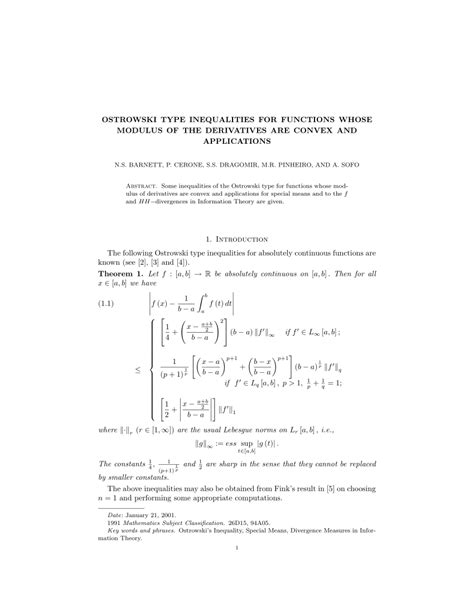 Pdf Ostrowski Type Inequalities For Functions Whose Modulus Of