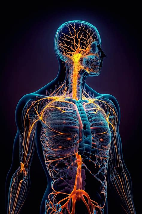 Anatomical Body Of Cyborg Robot With Artificial Intelligence Generative Ai Stock Illustration