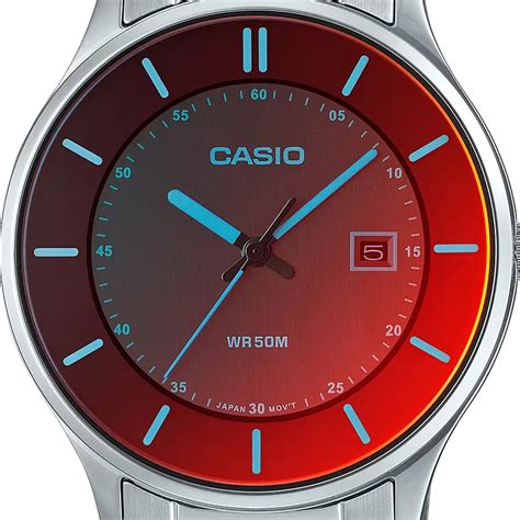 Casio Enticer Mtp E605d 1ev Red Dial Mens Watch