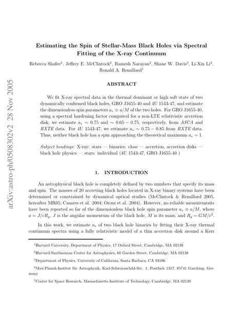 Pdf Estimating The Spin Of Stellar Mass Black Holes By Spectral