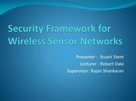 Ppt Security Framework For Wireless Sensor Networks Powerpoint