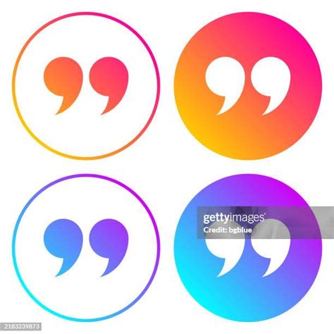 Quotation Marks Symbol Round Icons With Color Gradients High Res Vector Graphic Getty Images
