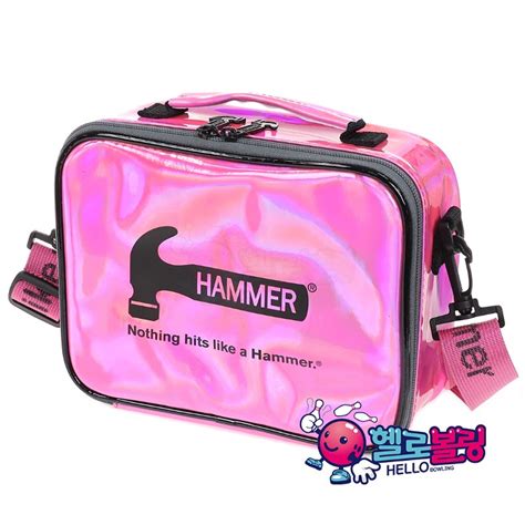 햄머 레인보우 홀로그램 스퀘어 파우치 볼링가방 핑크 타이밍테이프 증정