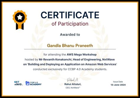 Bhanu Praneeth Gandla On Linkedin Nxtwave Aws Learning Rahulattuluri