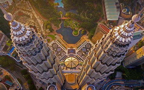 페트로나스 트윈 타워 쿠알라룸푸르 말레이시아 항공 사진 4k시사