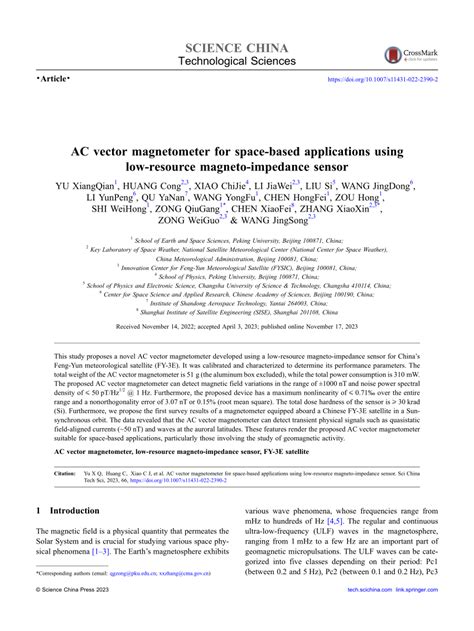 Pdf Ac Vector Magnetometer For Space Based Applications Using Low