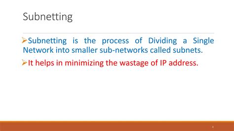 Fixed Length Subnetting About Ip Addresspptx