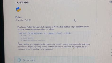 Turing Python Question 2 Of 30 You Have A Studyx