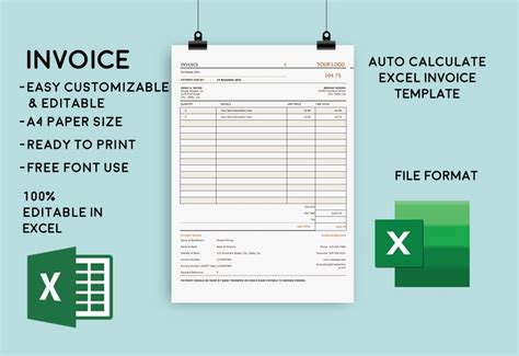 Invoice Template Invoice Template Excel Automatic Calculation Invoice