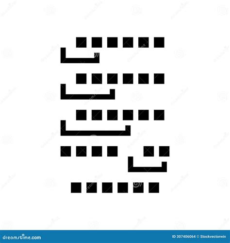 Insertion Sort Algorithm Glyph Icon Vector Illustration Stock Vector